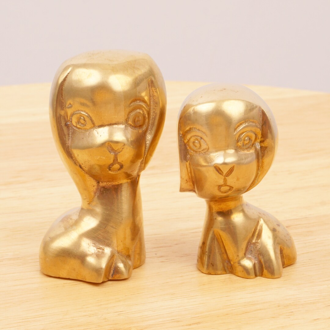 2 Dog Statues / Sculptures / Figures / Dog Family || Vintage Solid ...