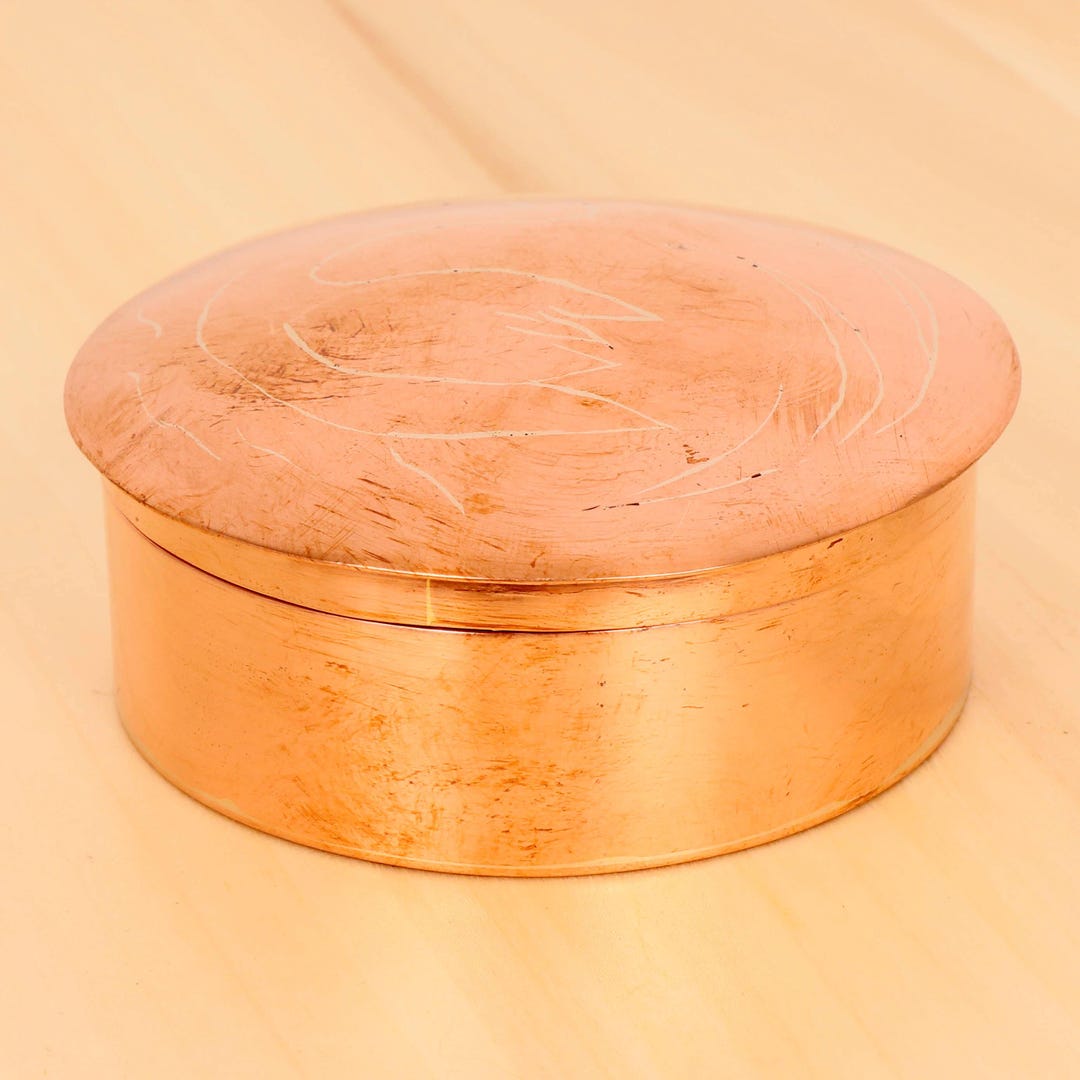 Light Copper Jewellery Box With a Lid || Vintage || Simple Design - Etsy