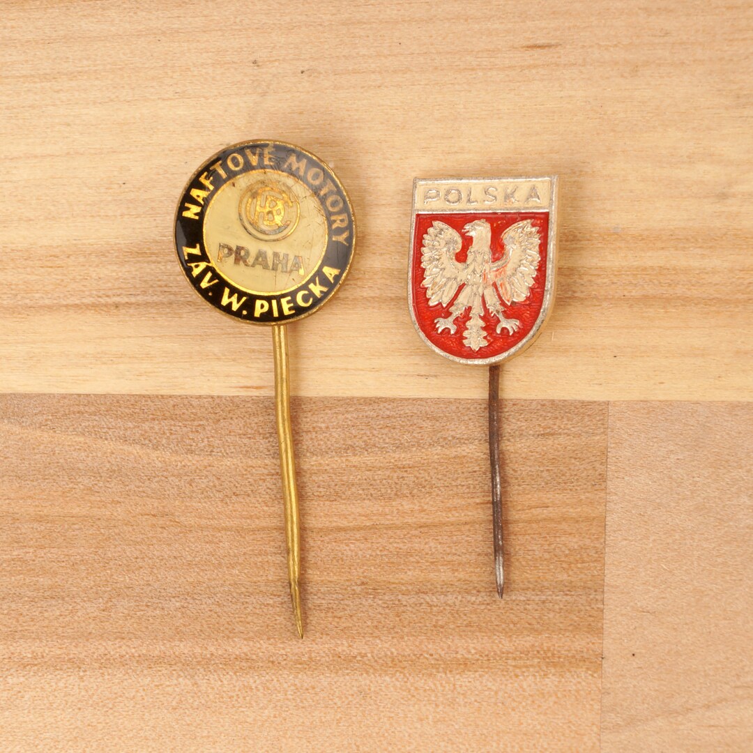 Metal Enamel Pin - Polska and Praha || Vintage - Etsy