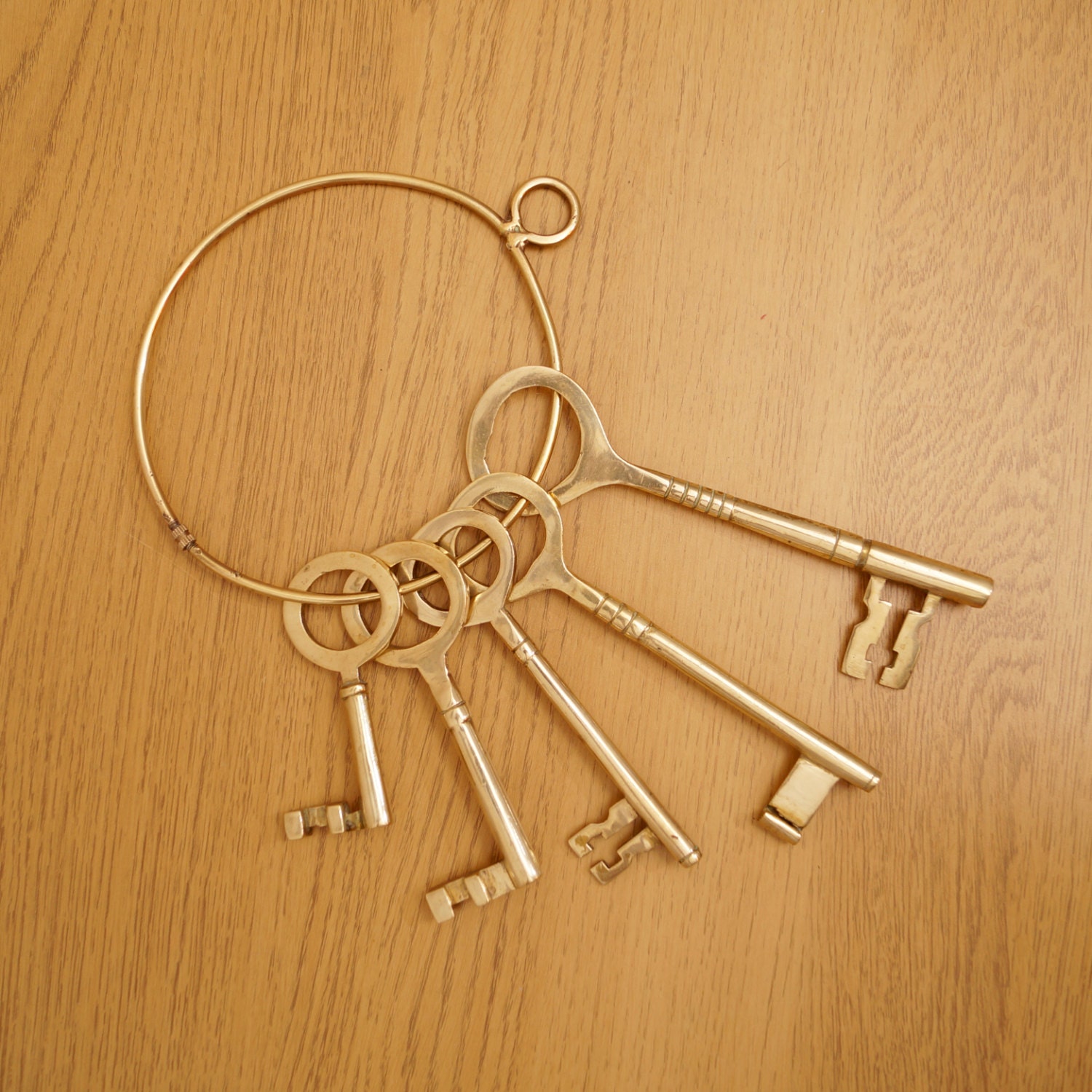Vintage Solid Brass Key Set Held Together With a Brass Ring - Etsy UK