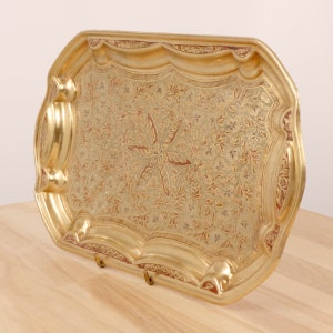 Rectangle Tray / Plate || Vintage Solid Brass Handmade Tray || Enamel ...