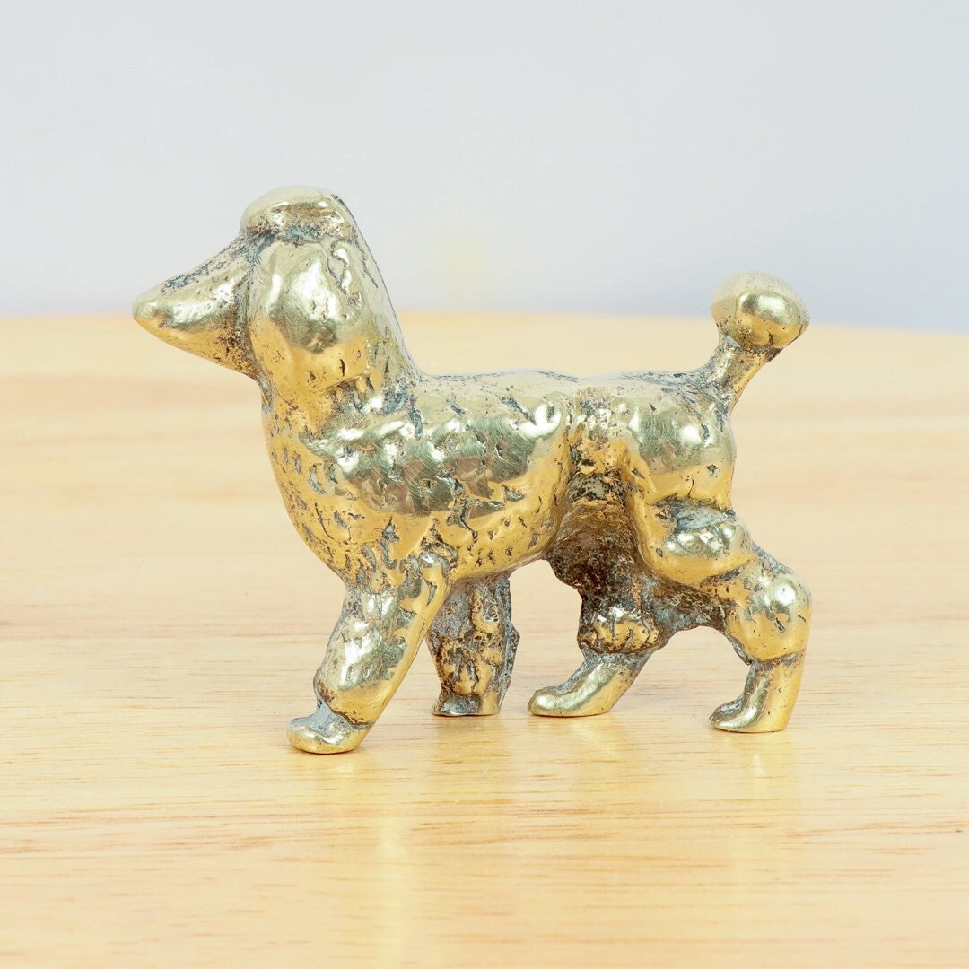 Solid Brass Poodle || Small Dog Sculpture || Vintage Pooch Statue ...