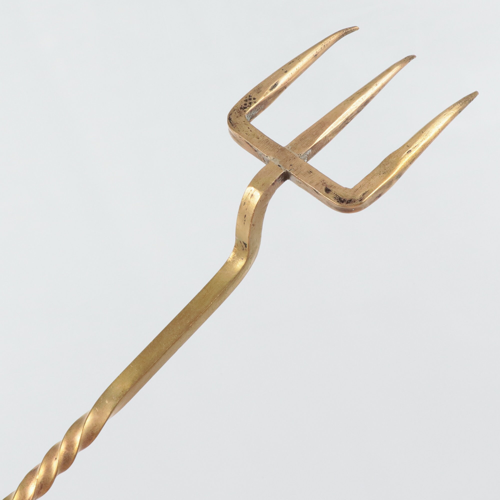 Forge-work Fork / Fireplace Accessory Vintage Solid Brass - Etsy UK