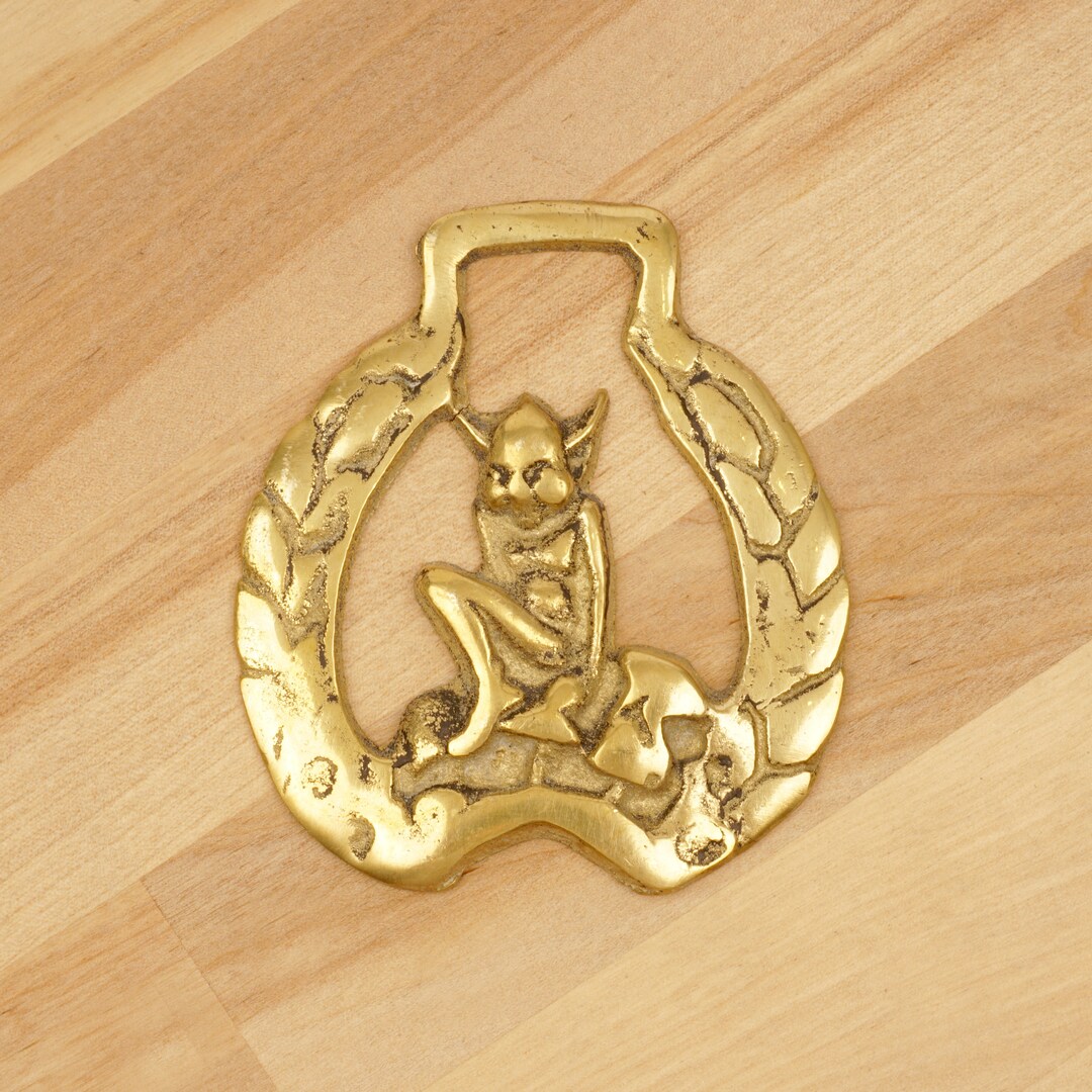 Horse Badge || Pixie Design || Vintage Solid Brass - Etsy