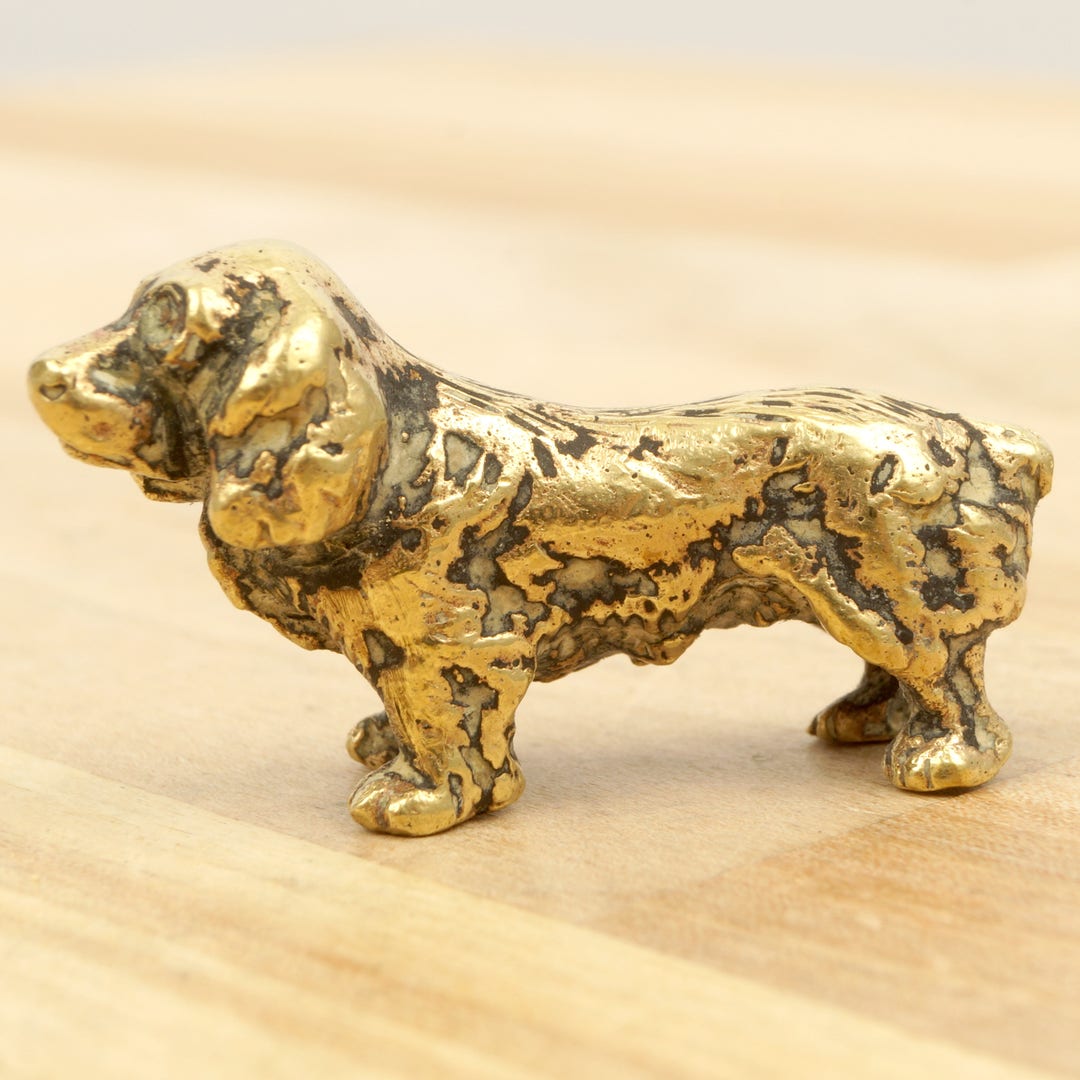 Dog Miniature || Small Dog Sculpture || Vintage Solid Brass || Metal ...