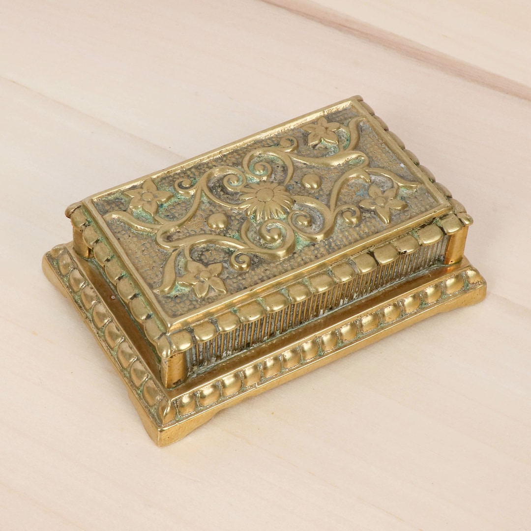 Postage Stamp Holder / Inkwell / Ink Pot / Decorative Box Vintage Solid ...