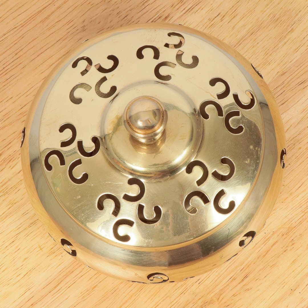 Box / Tin Box / Aroma Box / Incense Burner || Vintage Solid Brass ...