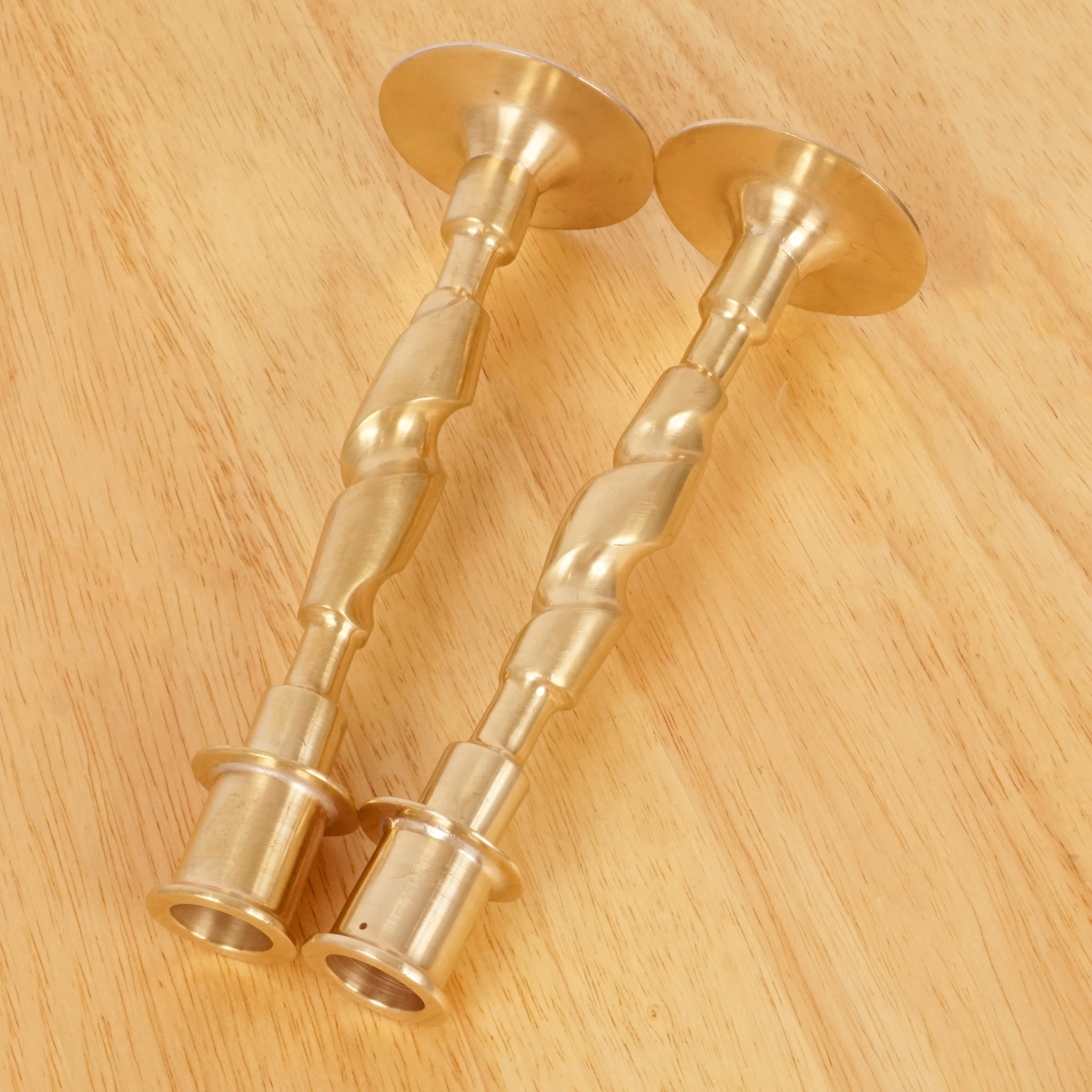 2 Heavy Candle Holders / Candlestick Holders Vintage Solid - Etsy UK