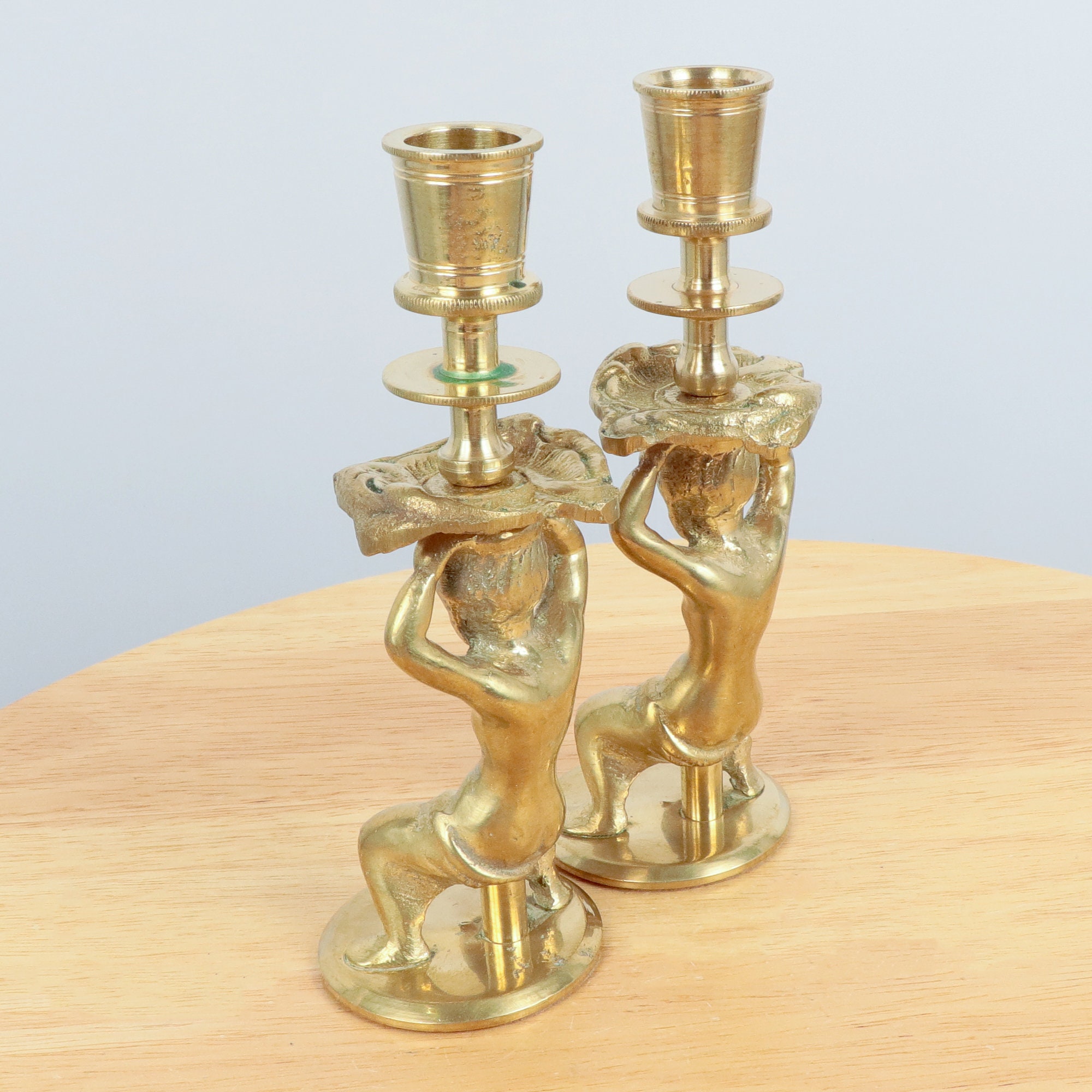 Set of 2 Vintage Human Design Candle Holders / Candlestick - Etsy UK