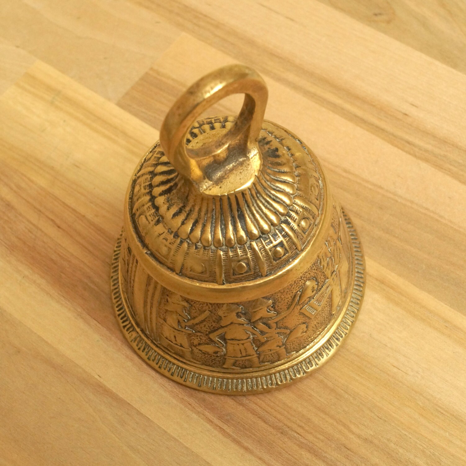 Brass bell Beheading Scene Vintage solid brass | Etsy