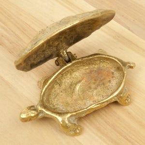 Box Turtle / Sculpture Decorative Jewellery Box Vintage Solid Brass ...