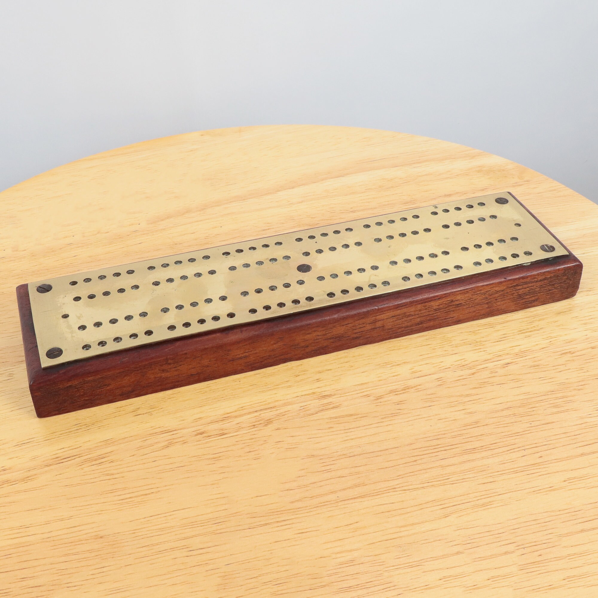 Game Point Counter || Vintage Solid Brass Plate on Wooden Base ...