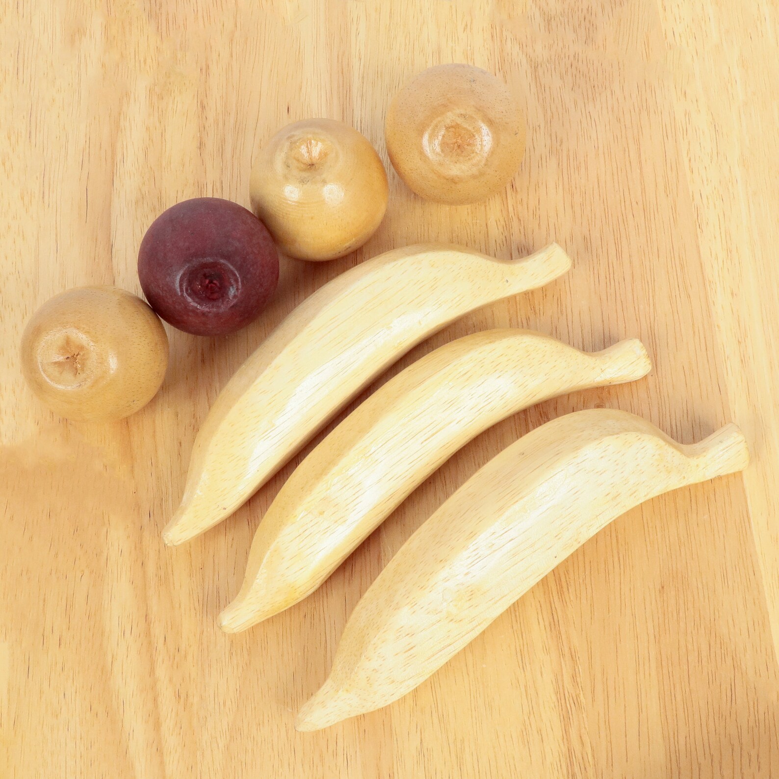 Wood fruits collection / wooden fruits apples and banana in | Etsy