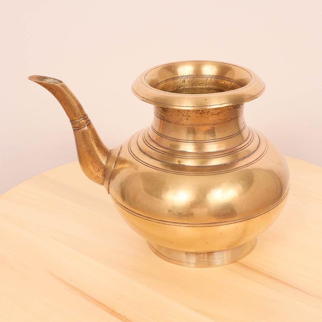 Antique Very Heavy Pitcher / Vase / Jug / Holy Water Pot With Spout ...