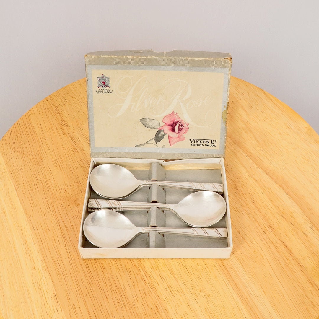 6 Dessert Spoons || Vintage Silver Plated || EPNS. A1 || Viners Ltd ...