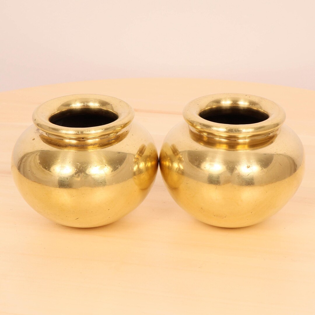 2 Ink Well / Paper Weight || Vintage Solid Brass - Etsy