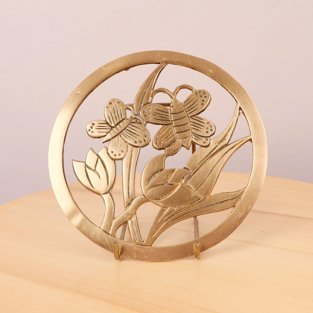 Vintage Brass Kettle Stand / Tea Pot Stand / Plant Pot Stand / Trivet ...