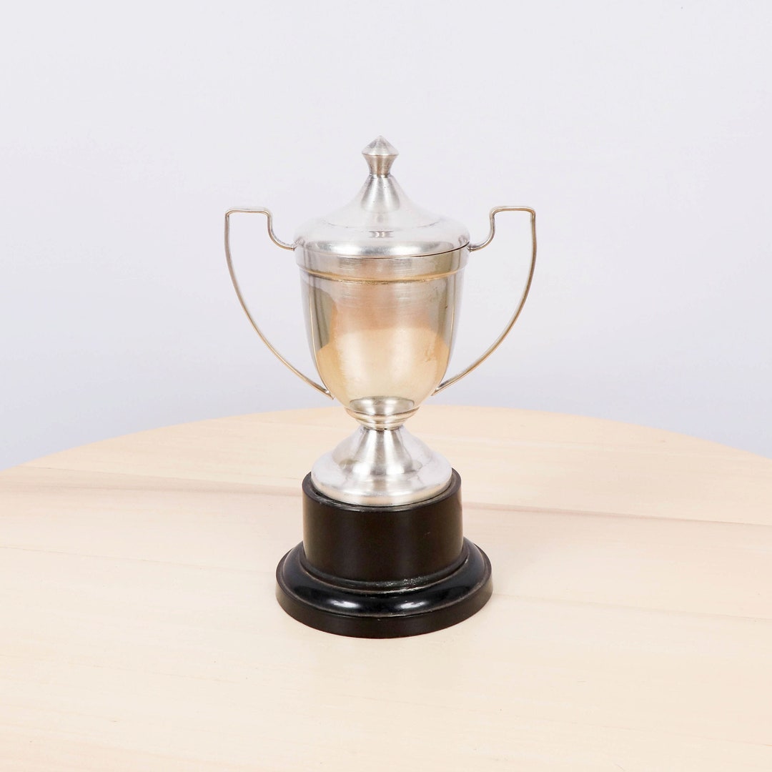 Small Prize Cup / Trophy With a Lid || Vintage Silver Plated Brass on a ...