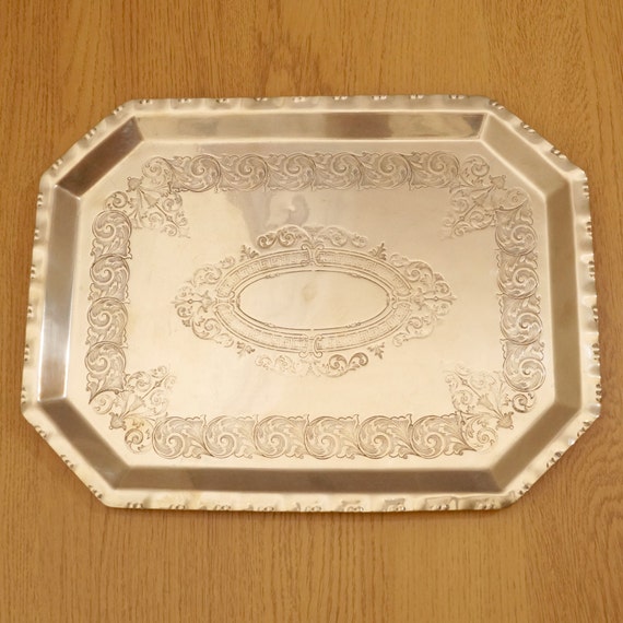 Antique Brass Tray / Plate / Dish Rectangle Floral | Etsy