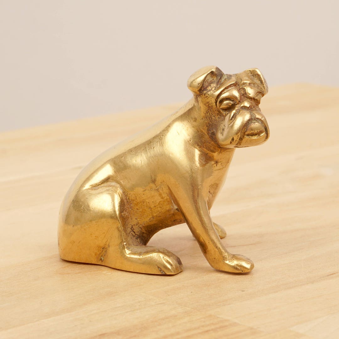 Bulldog || Vintage Dog Sculpture Statue || Metal Alloy Figurine ...
