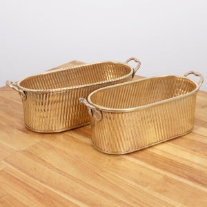 2 Oval Containers / Flower Pots / Planters / Baskets || Vintage Solid ...