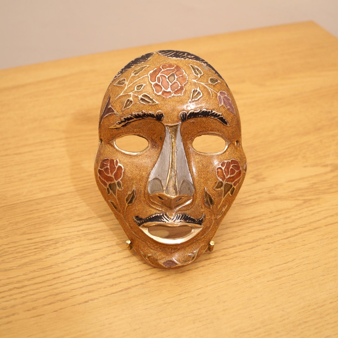 Carnival Solid Brass Mask || Enamel Paint || Decorative || Black ...