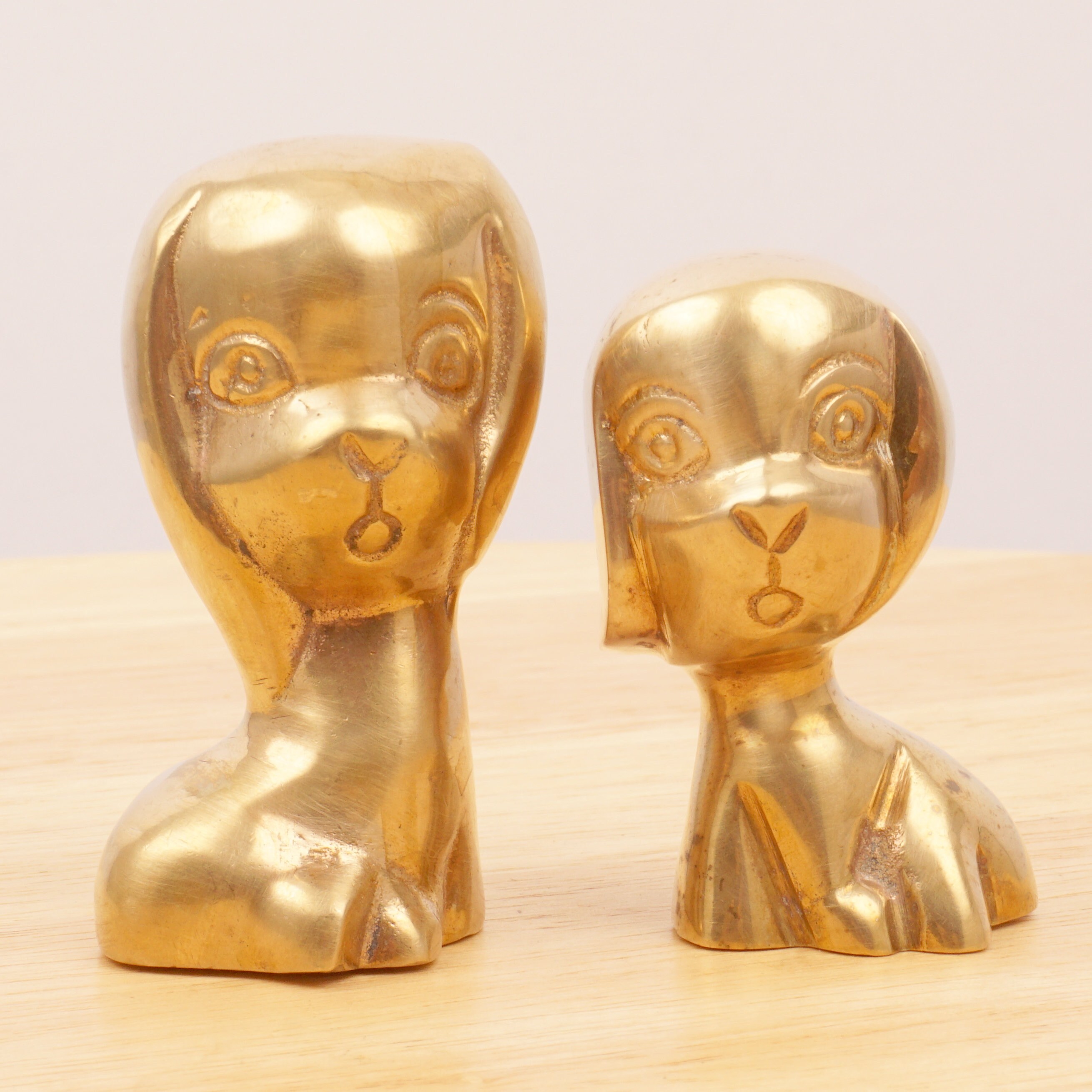 2 Dog Statues / Sculptures / Figures / Dog Family || Vintage Solid ...
