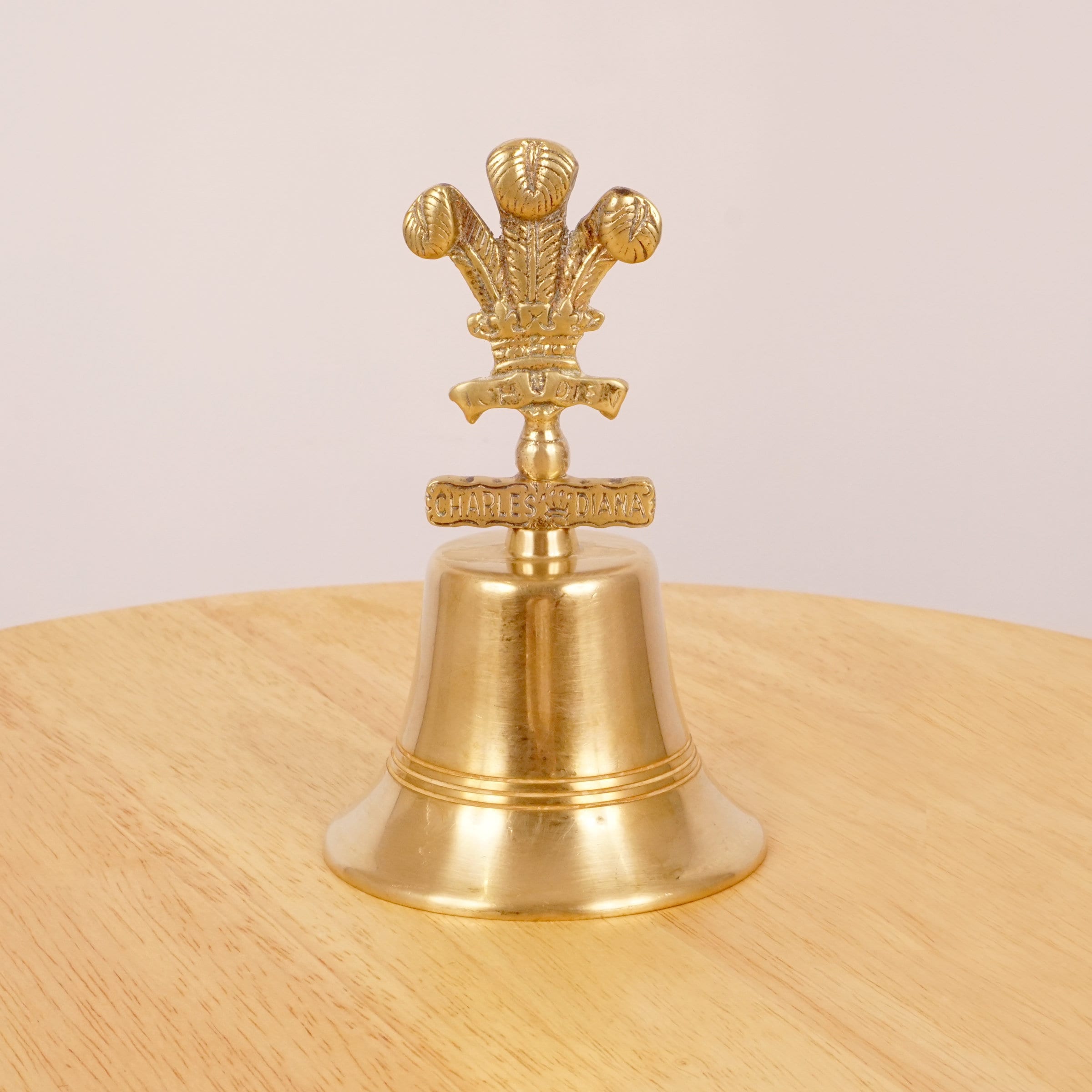 Desk Bell || Vintage Solid Brass || ICH DIEN Charles Diana on Handle ...