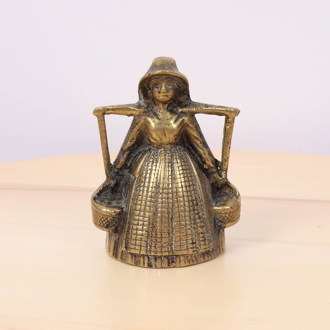 Lady Farmer Holding Two Buckets on Her Shoulders / Water Lady Bell ...