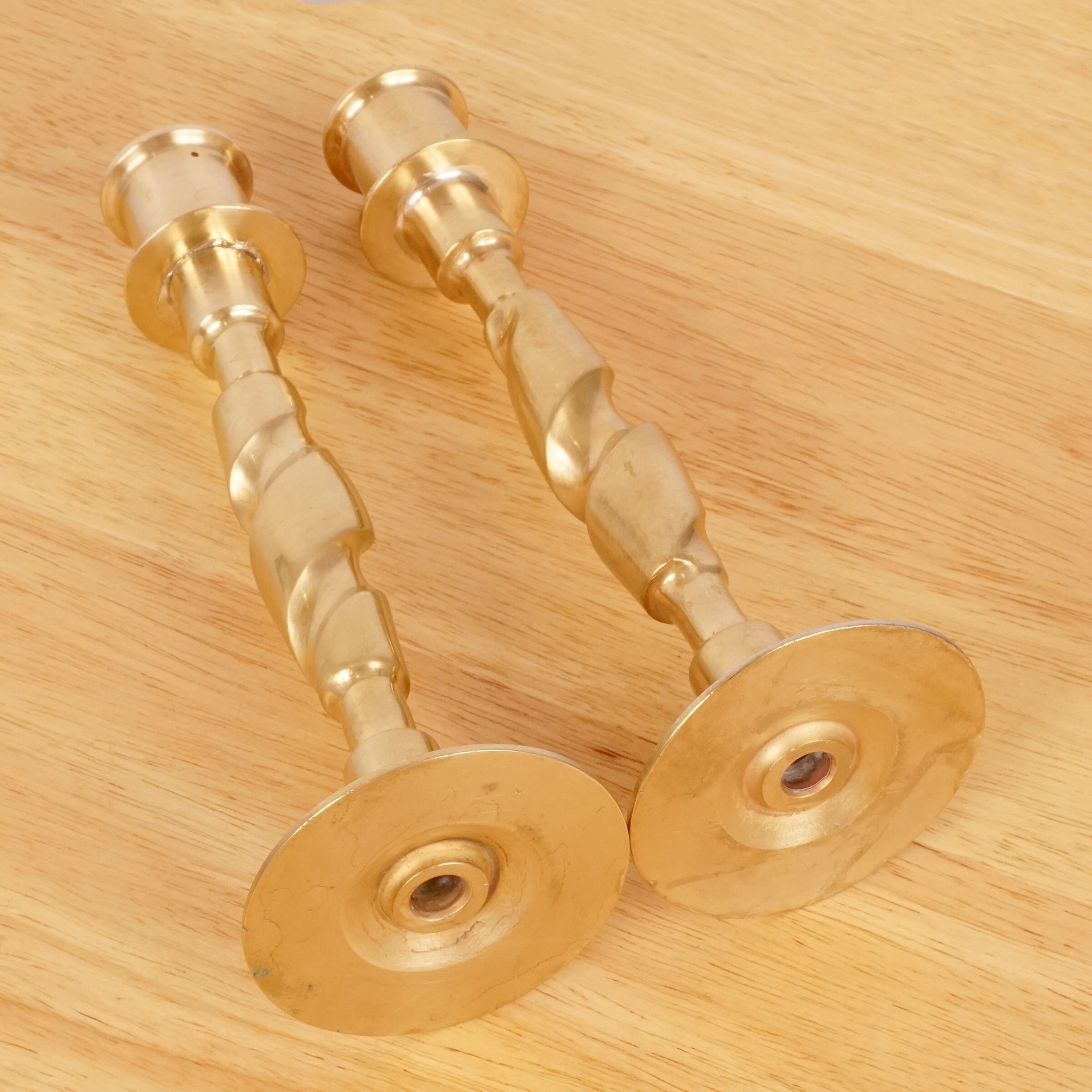 2 Heavy Candle Holders / Candlestick Holders Vintage Solid - Etsy UK