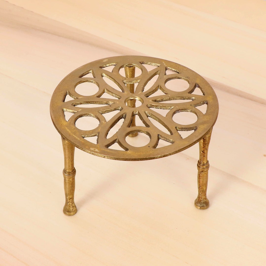 Round Kettle Stand / Tea Pot Stand || Vintage Solid Brass || Simple ...