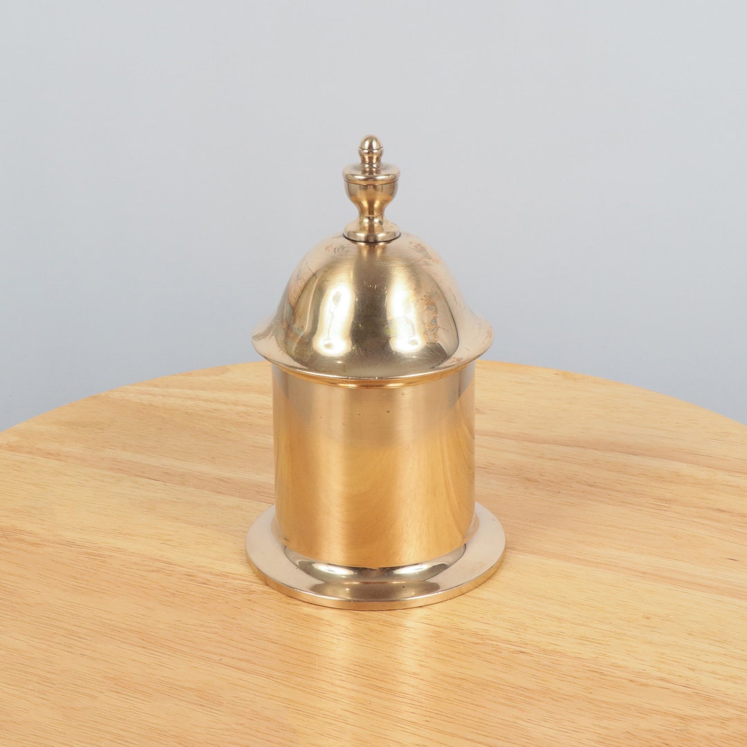 Very Heavy Jar / Container / Box With Lid / Brass Urn || Vintage Solid ...
