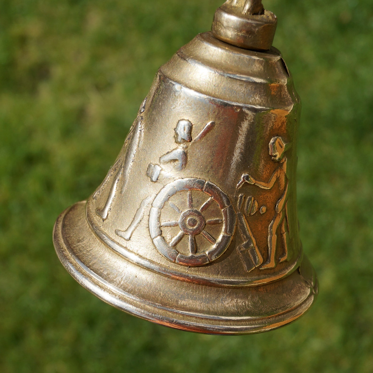 Vintage Brass Large Desk Bell Vintage Solid Brass Army - Etsy