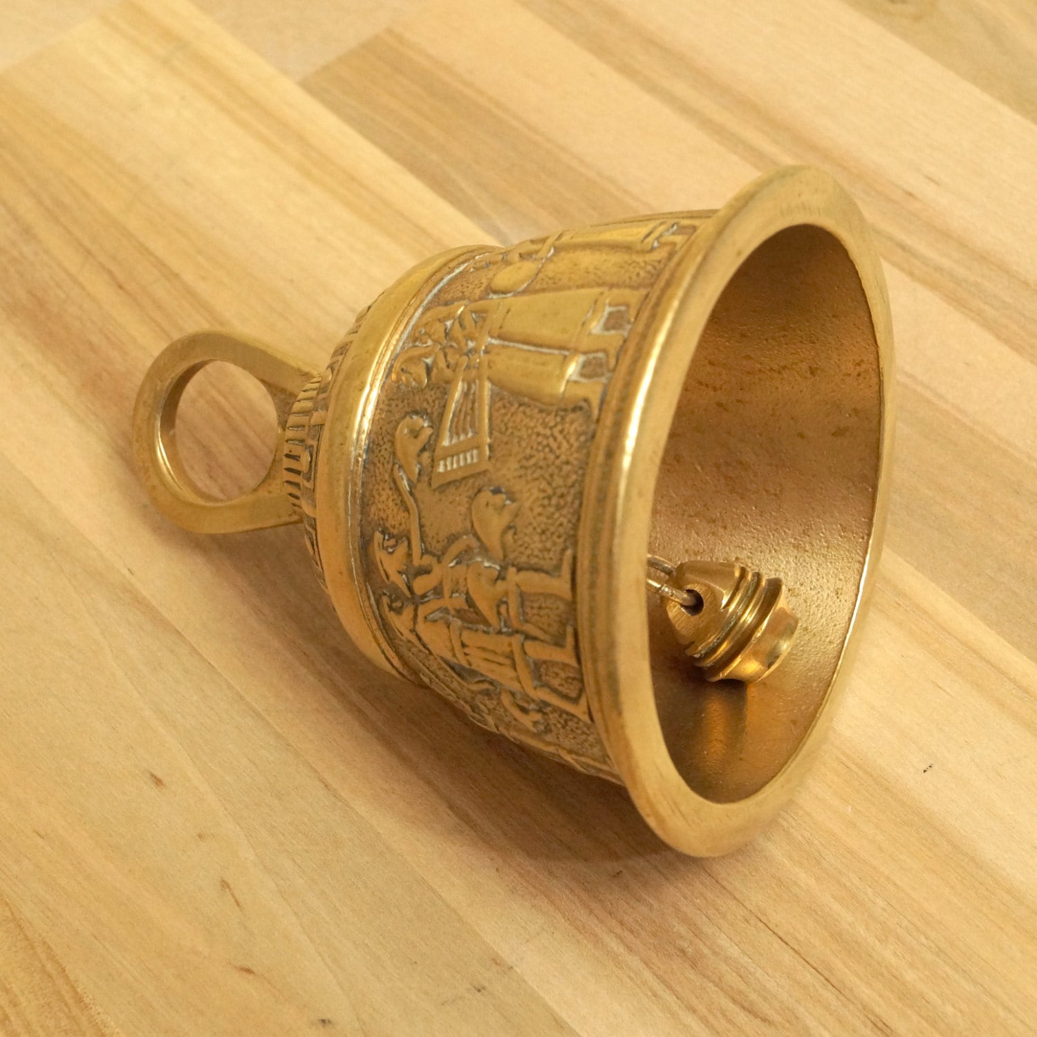 Brass bell Beheading Scene Vintage solid brass | Etsy