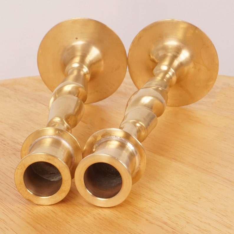 2 Heavy Candle Holders / Candlestick Holders Vintage Solid - Etsy UK