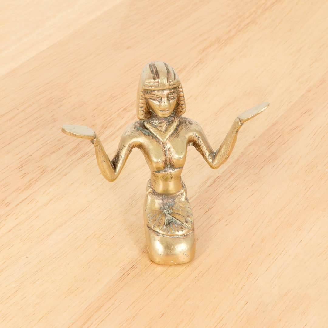 Egypt Cleopatra Figurine Egypt Brass Woman / Lady Vintage Solid Brass ...