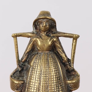 Lady Farmer Holding Two Buckets on Her Shoulders / Water Lady Bell ...