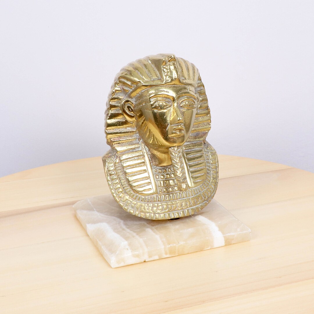 Bust - Egyptian Tutankhamun on Marble Base Paper Weight || Vintage ...