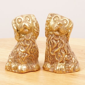 2 Dog Figurines / Statues / Sculptures || Puppy Couple || Vintage Solid ...