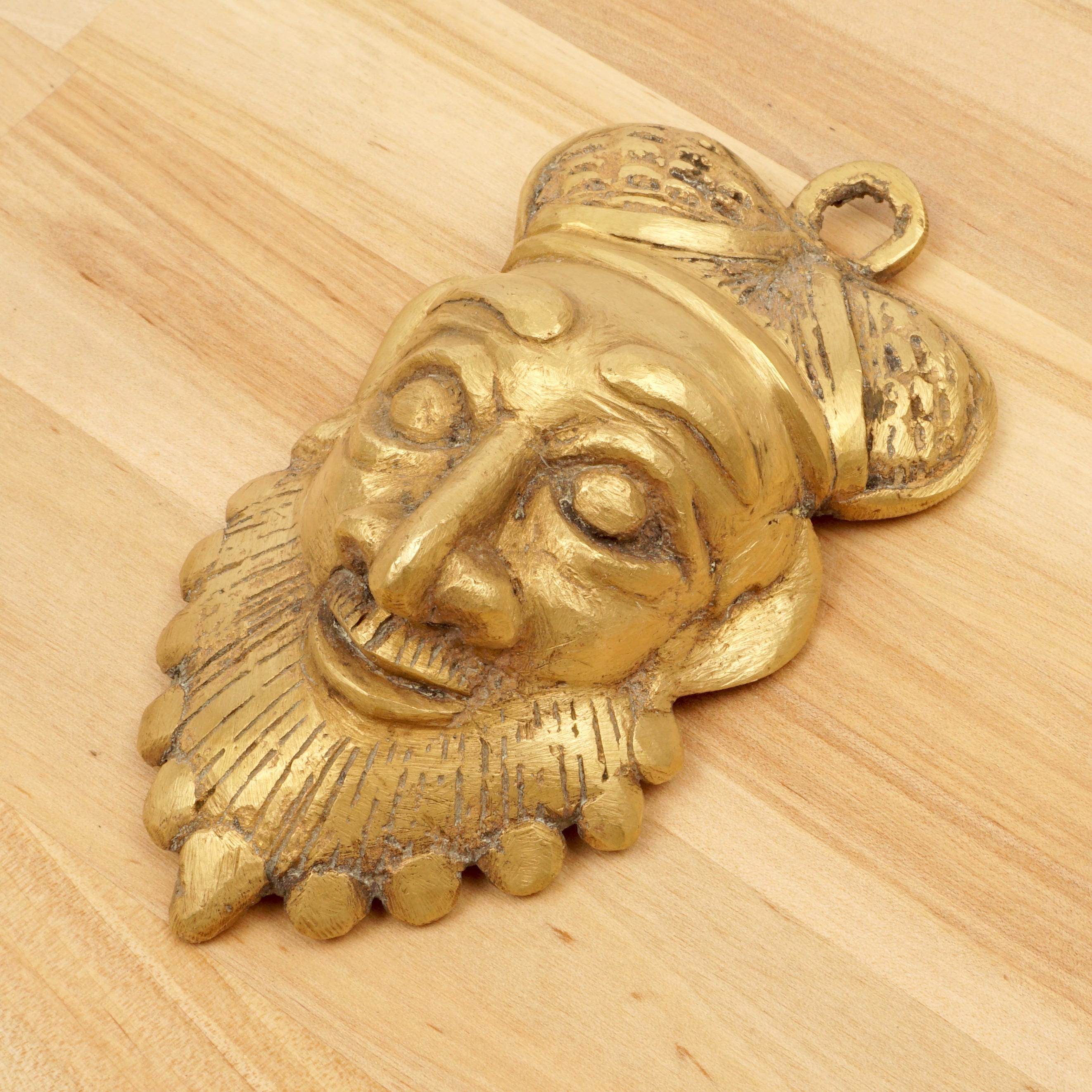 Wall Hanging / Smiling Face / Mask Vintage solid brass | Etsy