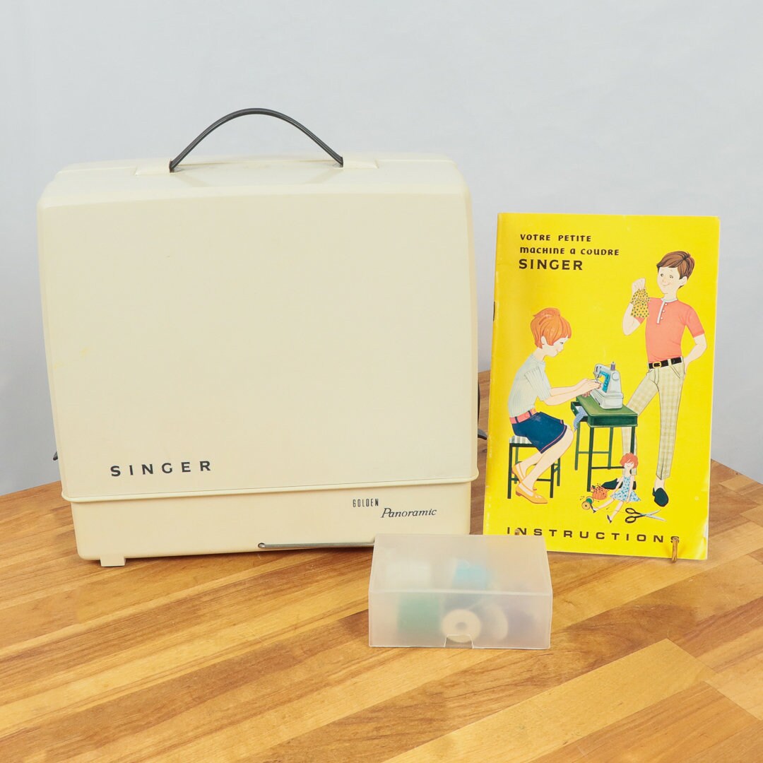 Vintage Singer Toy With Case Sewing Machine "golden Panoramic" Made in ...