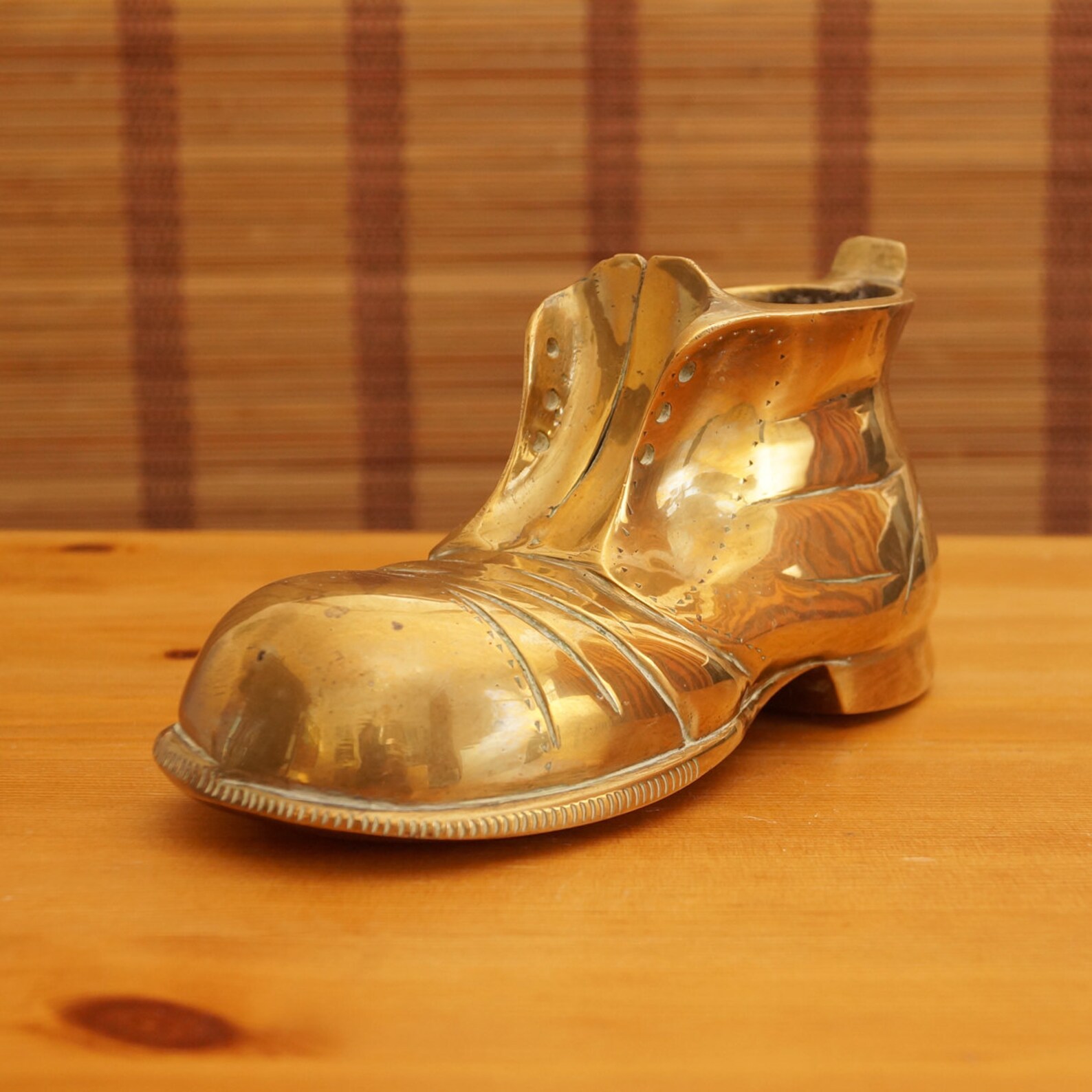 Solid Brass Shoe Sculpture || Boot || Vintage || Brass Old Shoe / Brass ...