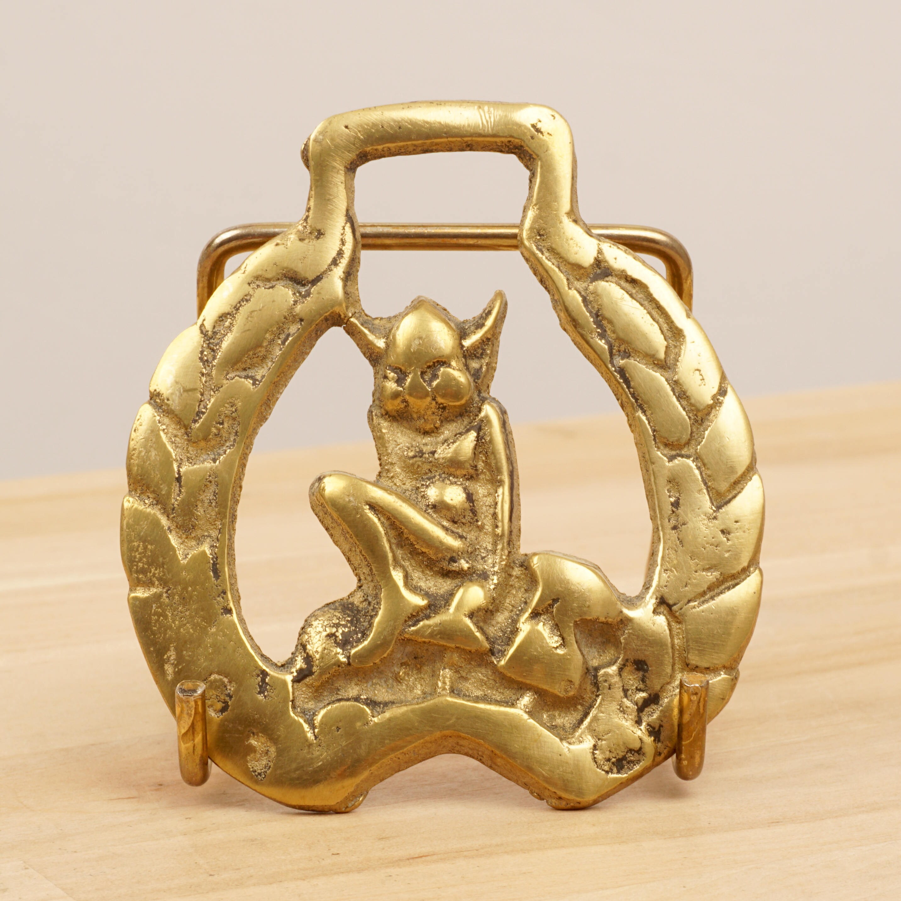 Horse Badge || Pixie Design || Vintage Solid Brass - Etsy