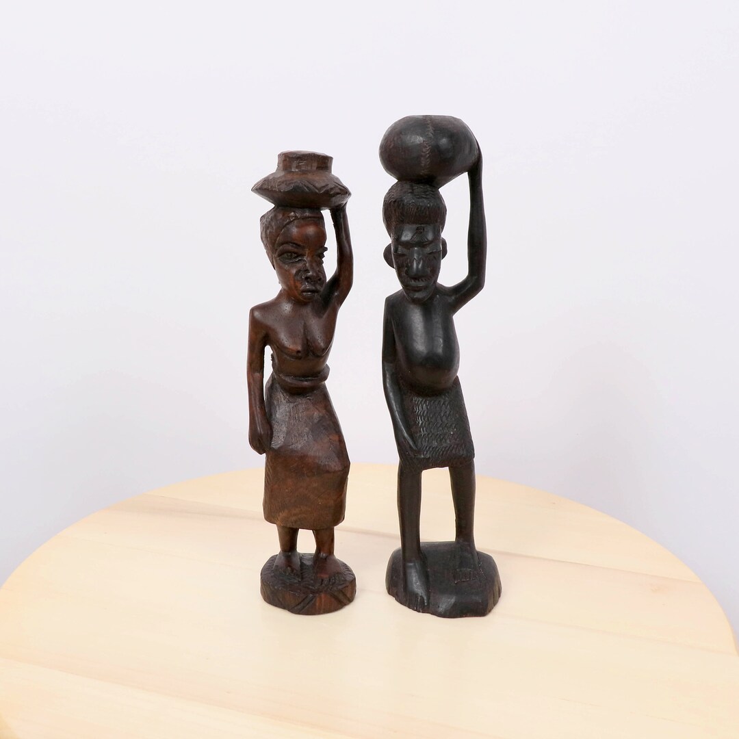 2 Wooden Handmade African Sculptures / Figurines / Statues || Naked ...