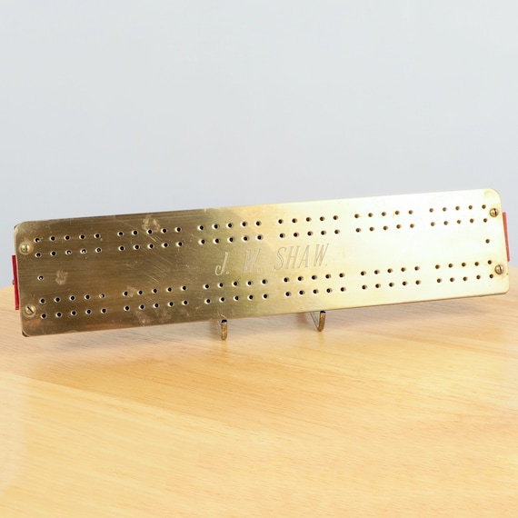 Game Point Counter Vintage Solid Brass on Wooden Base | Etsy