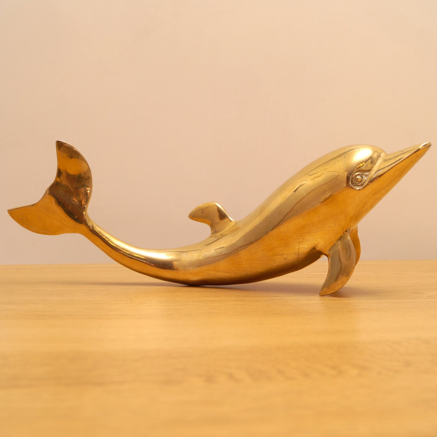 Vintage Solid Brass Dolphin / Fish Sculpture Excellent - Etsy