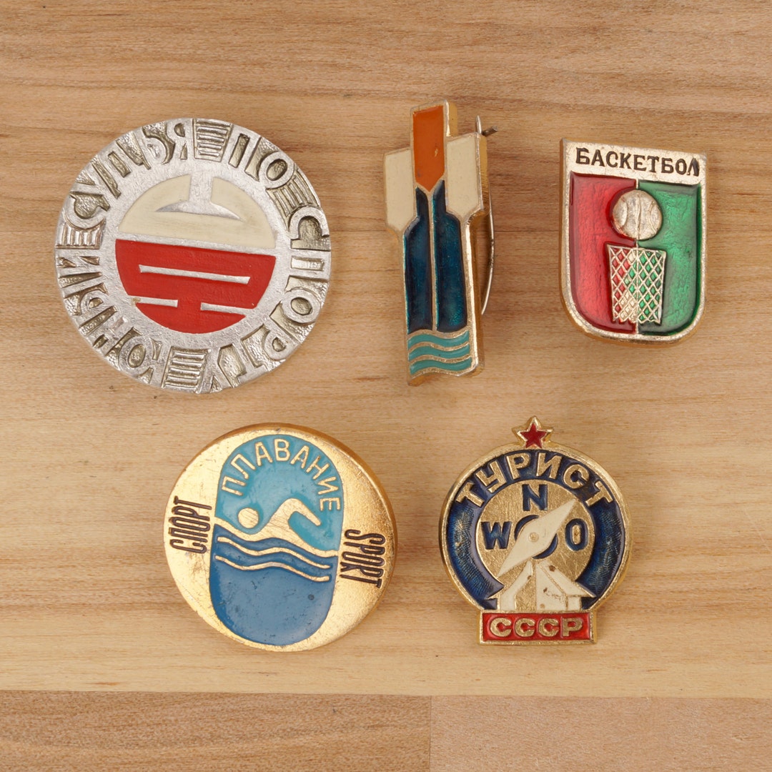 Russian Pin Set - Sport Pin Set || Set of Five ( 5 ) || Vintage ...