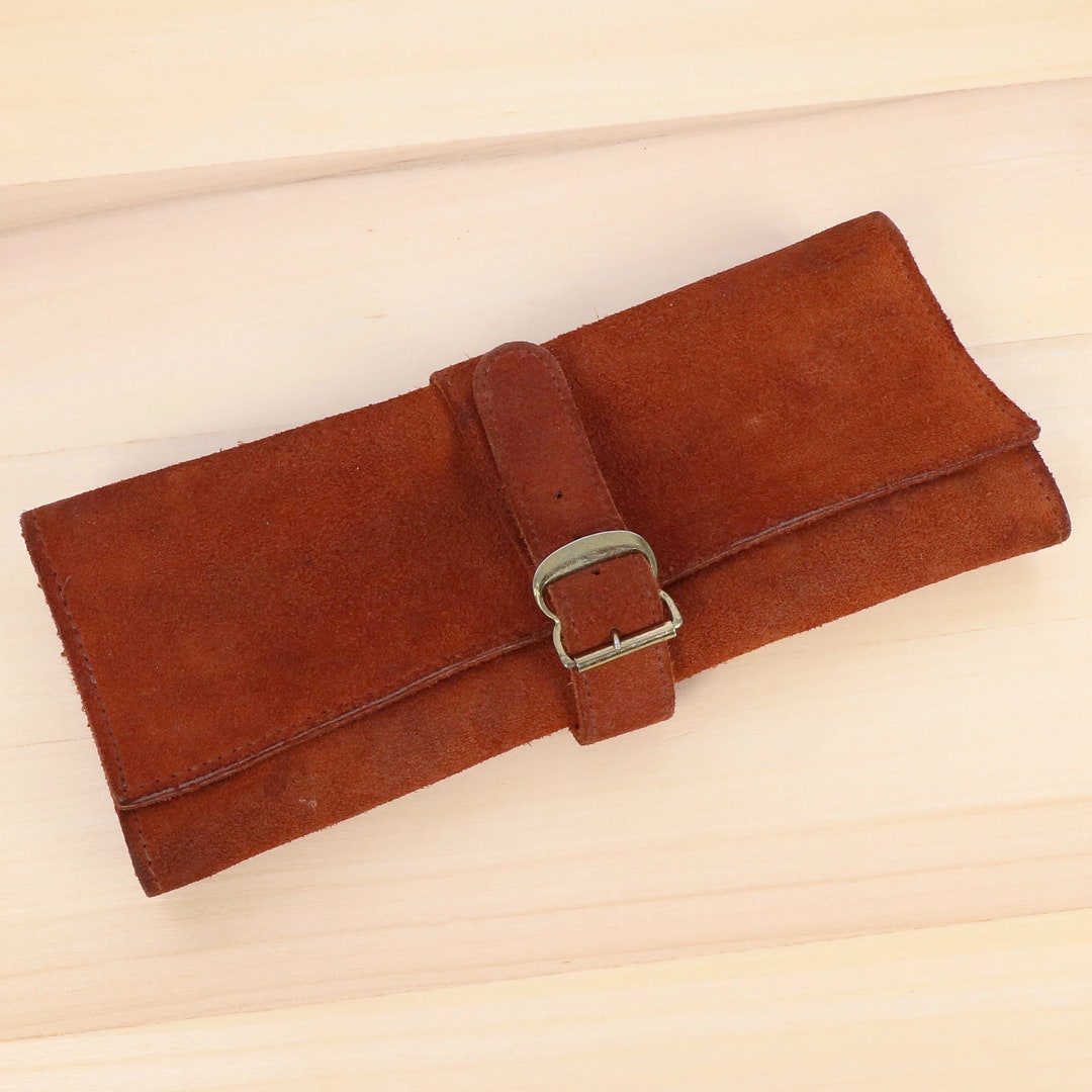 Real Suede Purse || 3 Separate Sections With Zippers || Vintage Real ...
