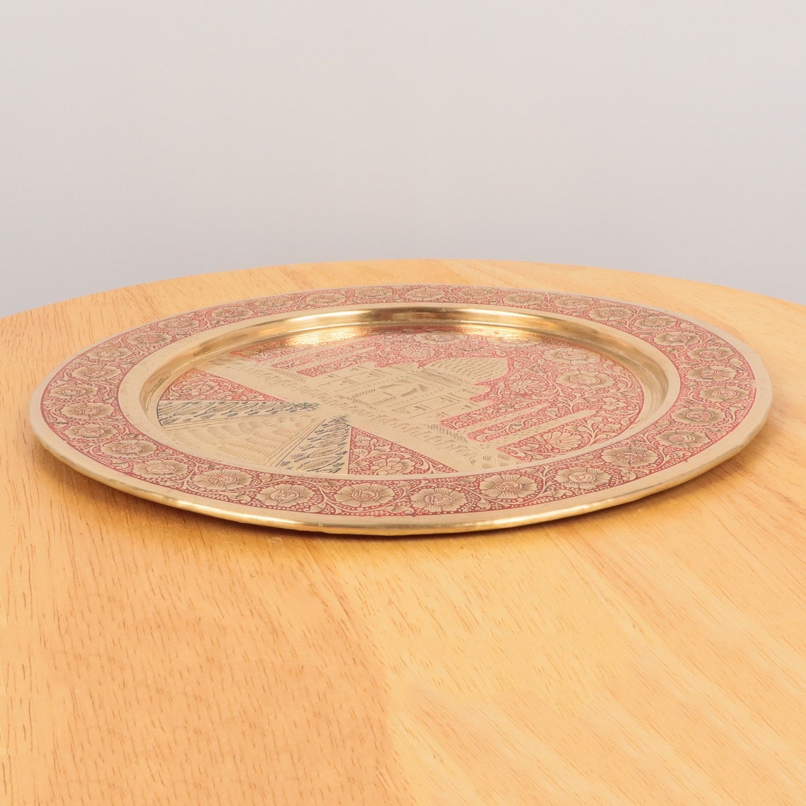 Taj Mahal Plate / Tray Vintage Solid Brass Handmade Plate - Etsy UK