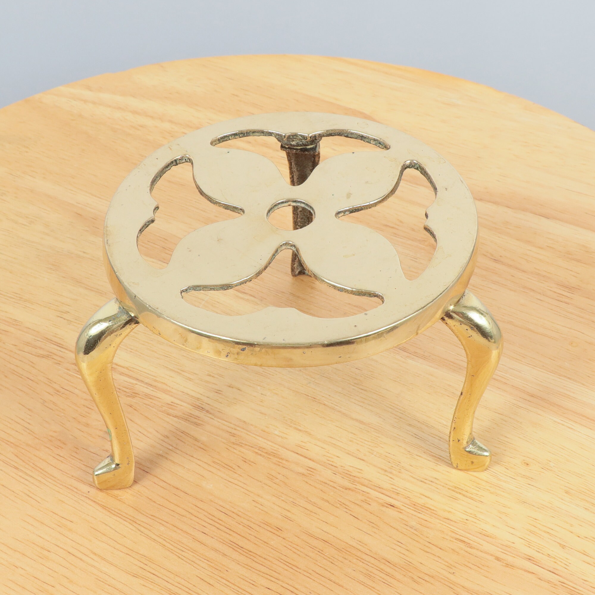 Antique Brass Kettle Stand / Tea Pot Stand / Flower Pot Stand / Hot ...